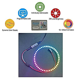 Sparkleiot 35 Bits WS2812 Addressable LED Ring with SM2.54-3P Connector Wire, DC5V WS2812B 5050 RGB LED with Built-in Driver Pixels Individual Control for Arduino ESP8266 Nodemcu