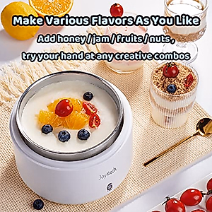 JoyMech Yogurt Maker, Compact Greek Yogurt Maker Machine with Constant Temperature Control, Stainless Steel Container, 1 Quart for Home Organic Yogurt