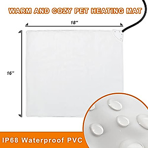 Kokopro Pet Heating Pad - Dog Cat Heating Pad with Waterproof, Indoor Pet Heating Pads for Cats Dogs with Chew Resistant Cord, Electric Pads for Dogs Cats, Pet Heated Mat 6 Temperature &4 Timers Set