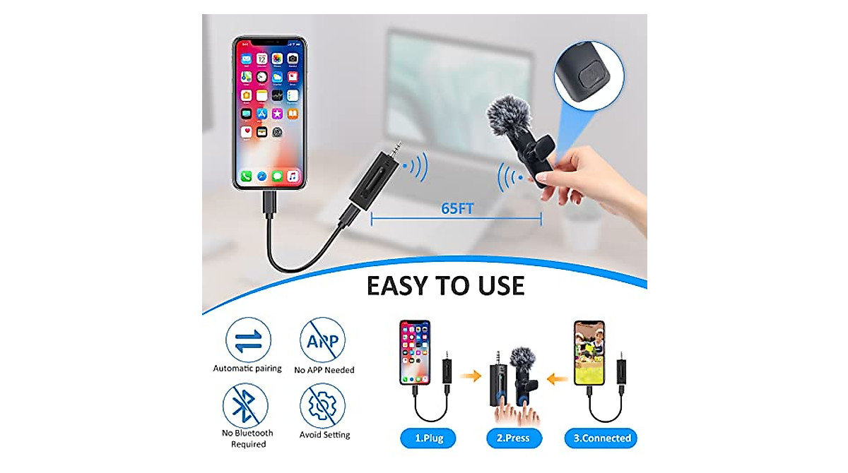 Dual Wireless Lavalier Mic – Perfect for Vlogging & YouTube