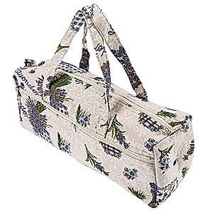 Large Fabric Knitting Needles Bag,Household Yarn Storage Tote Organizer Knitting Tools Storage Bag for Knitting Needles and Accessories(purple)