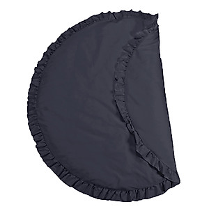 ABREEZE Baby Cotton Play Mat Soft Crawling Mat White Detachable Washable Game Blanket Floor Playmats Kids Infant Child Activity Round Rug Home Room Decor