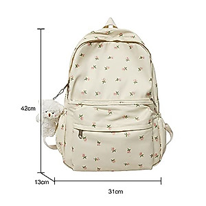 Cute Kawaii Backpack Floral Backpack for School Coquette Aesthetic Backpack Rucksack for Women Girls Back to School Supplies Coquette School Bag