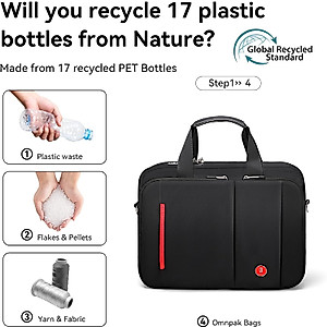 Omnpak 16-17 inch Laptop Bag, Laptop Briefcase with Combination Lock, Anti Theft Business Office Bag,Satchel Bags for Men,Water-Repellent Gaming Computer Bag for Women Locking Notary Bag, Hippa Bag