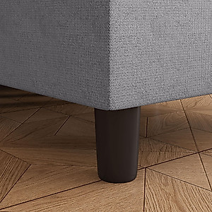 Tornama 80" L Shaped Sectional Sofas 3 Seater Couch with Reversible Ottoman Modern Linen Fabric Small Sectional Couch for Living Room, Apartment, Small Space, Light Grey