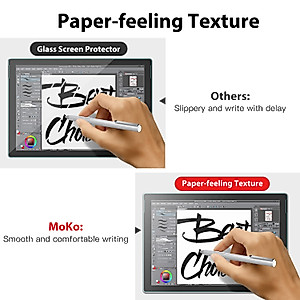 MoKo PET Matte Screen Protector Fit Surface Go 4 2023 / Go 3 2021 / Go 2 2020 / Go 2018, Write, Draw and Sketch with The Surface Pen Like on Paper, Anti Glare Film for Microsoft Surface Go, Clear