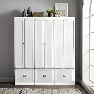 Crosley Furniture Harper 3-Piece Entryway Set with 3 Pantry Closets, White