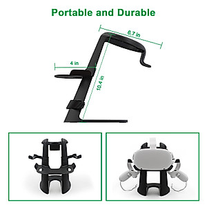 NexiGo VR Stand with Controller Holder for Oculus Quest, VR Headset Display and Controller Mount Station for Oculus Quest 1/2, Oculus Rift S, Oculus Rift, Black
