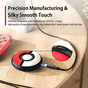 Protective Case for Pokémon GO Plus + 2023, Waterproof Silicone Protective Case with Wrist Strap, Black