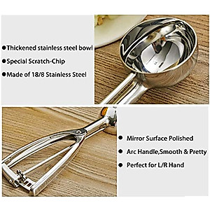 Saebye Medium Cookie Scoop, 2 Tbsp / 30ml / 1 oz, 1 25/32 inches / 4.5 CM Ball, 18/8 Stainless Steel, Secondary Polishing