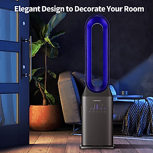 NUMIFUN Bladeless Tower Fan 36 Inches Portable Electric Standing Floor Fan Air Circulator with Oscillating and Remote Control for Indoor Home Large Room Bedroom Office Use