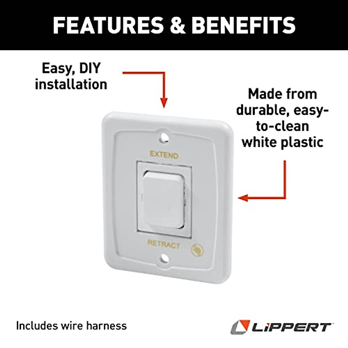 Solera-308472 White Interior Switch; 40 AMP with Plate