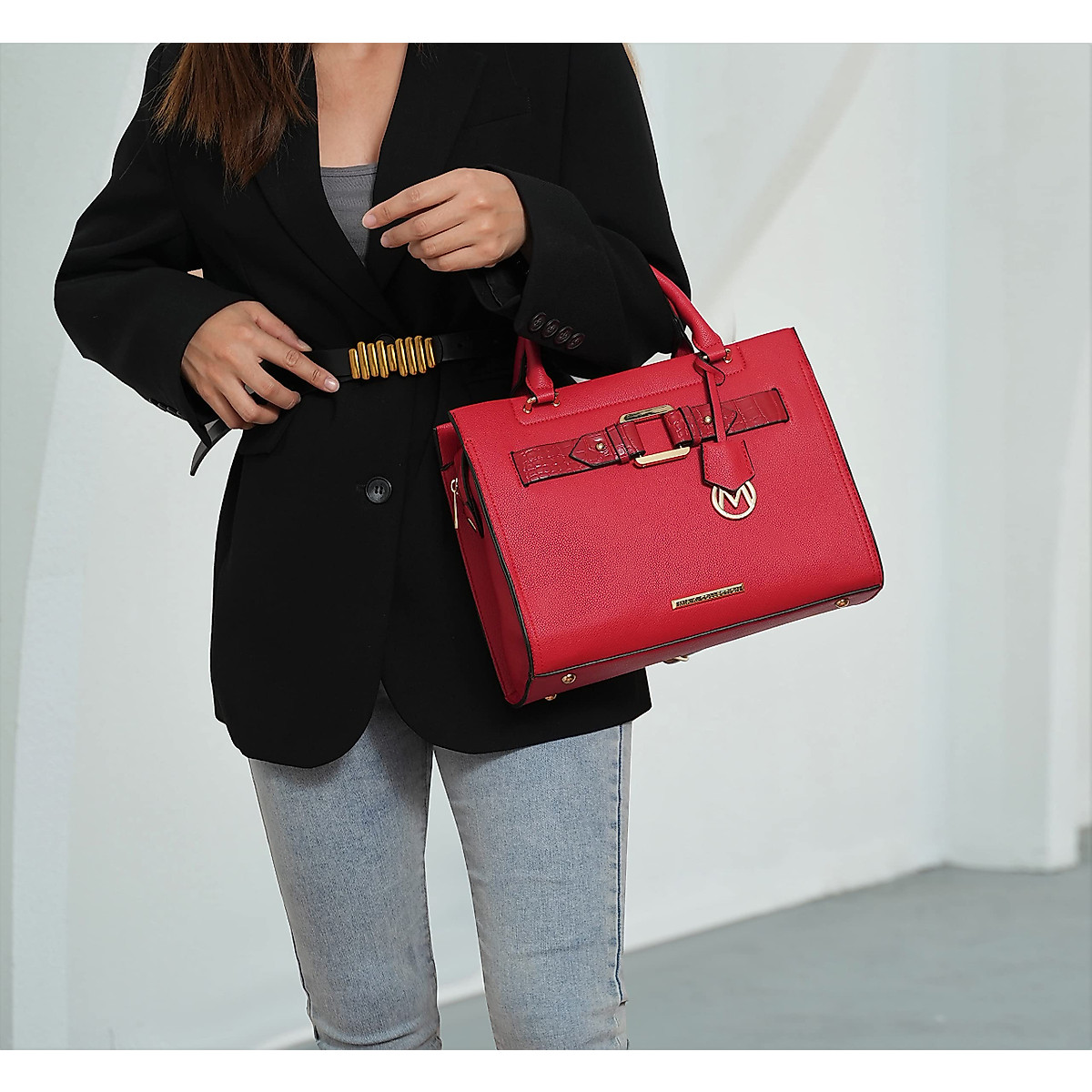 MKF Collection Tote Bag for Women, Vegan Leather Top-Handle Crossbody Satchel & Wristlet Wallet Purse Handbag