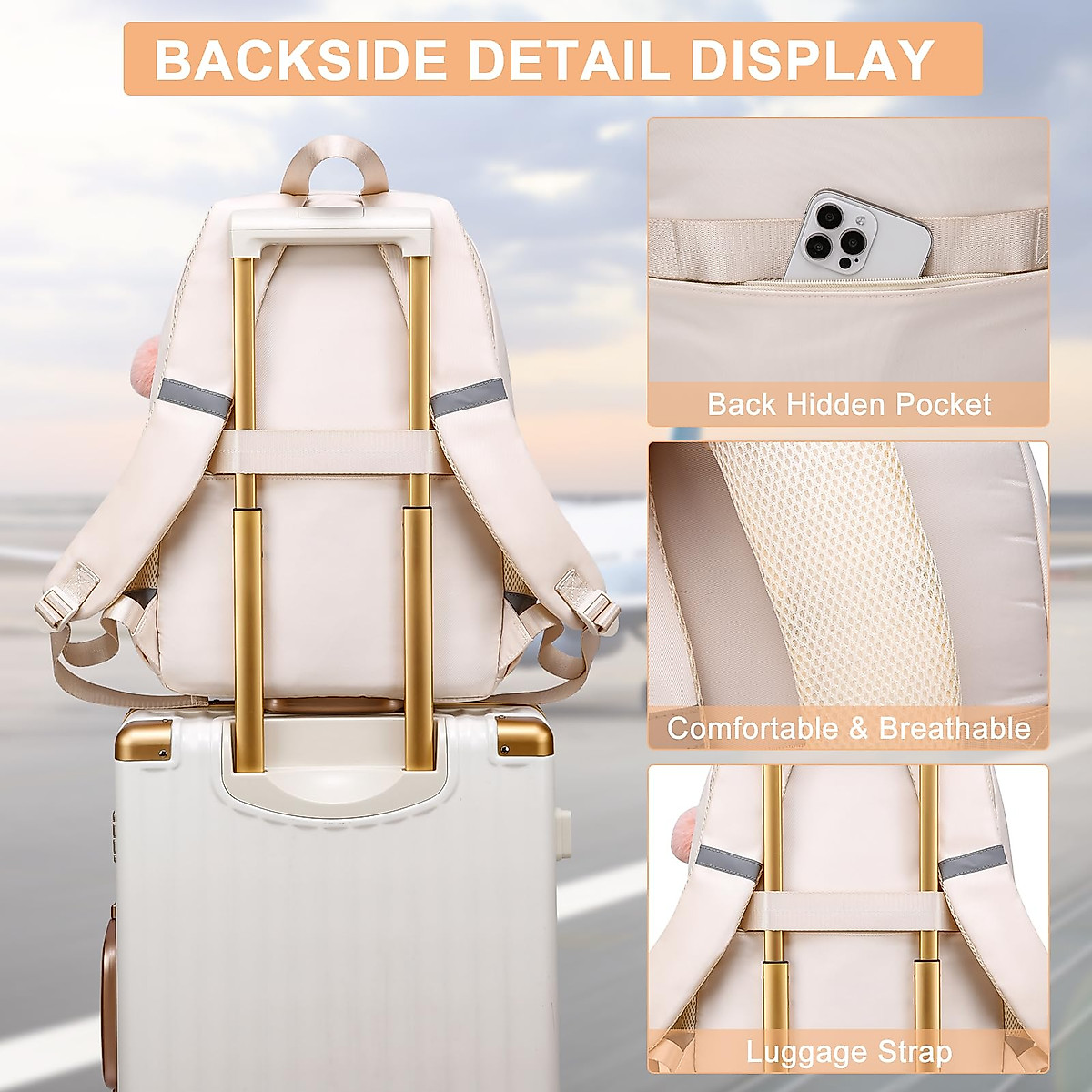 Kuosdaz Laptop Backpack for Women Girls 15.6 Inch Fashion Laptop Bag with USB Charging Port, Wide Open Large Water Resistant Nurse Back Pack, College School Travel Daypack, Black&Green