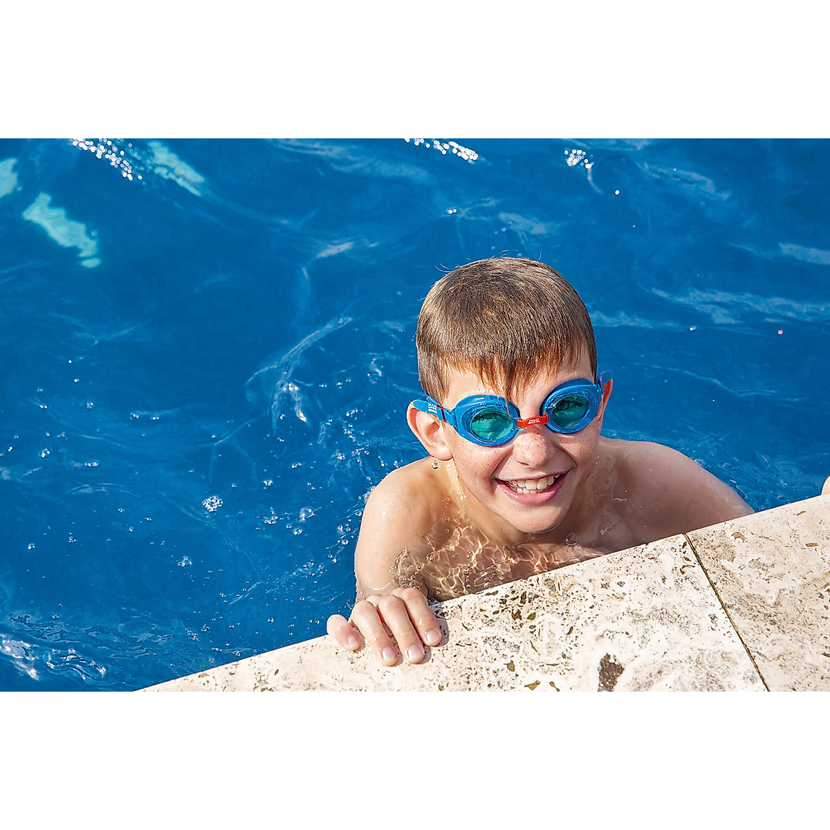 Zoggs Ripper Junior Kids UV Anti Fog Swimming Goggles (6-14 Years) Blue/Red