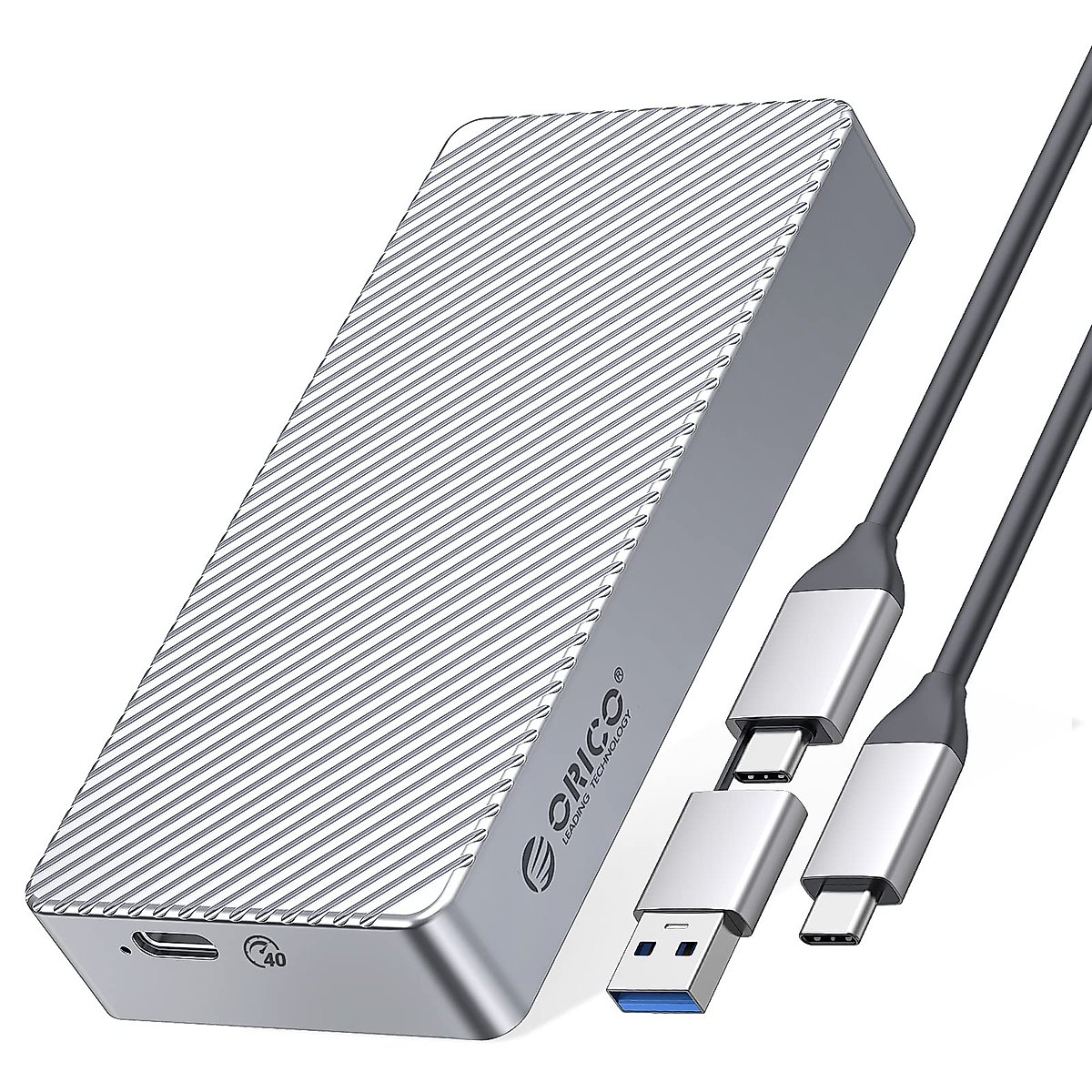 ORICO 40Gbps M.2 NVMe SSD Enclosure USB4 PCIe3.0x4 USB-C Aluminum Adapter, Upgraded NVMe PCIe 2280 M-Key External M2 Solid State Drive Enclosure, Compatible Thunderbolt 3/4 USB3.2/3.1/3.0/ Type C
