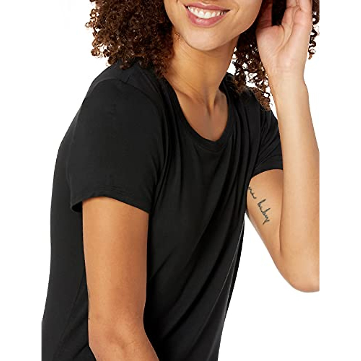 Amazon Essentials Women's Short-Sleeve Maxi Dress, Black, Medium