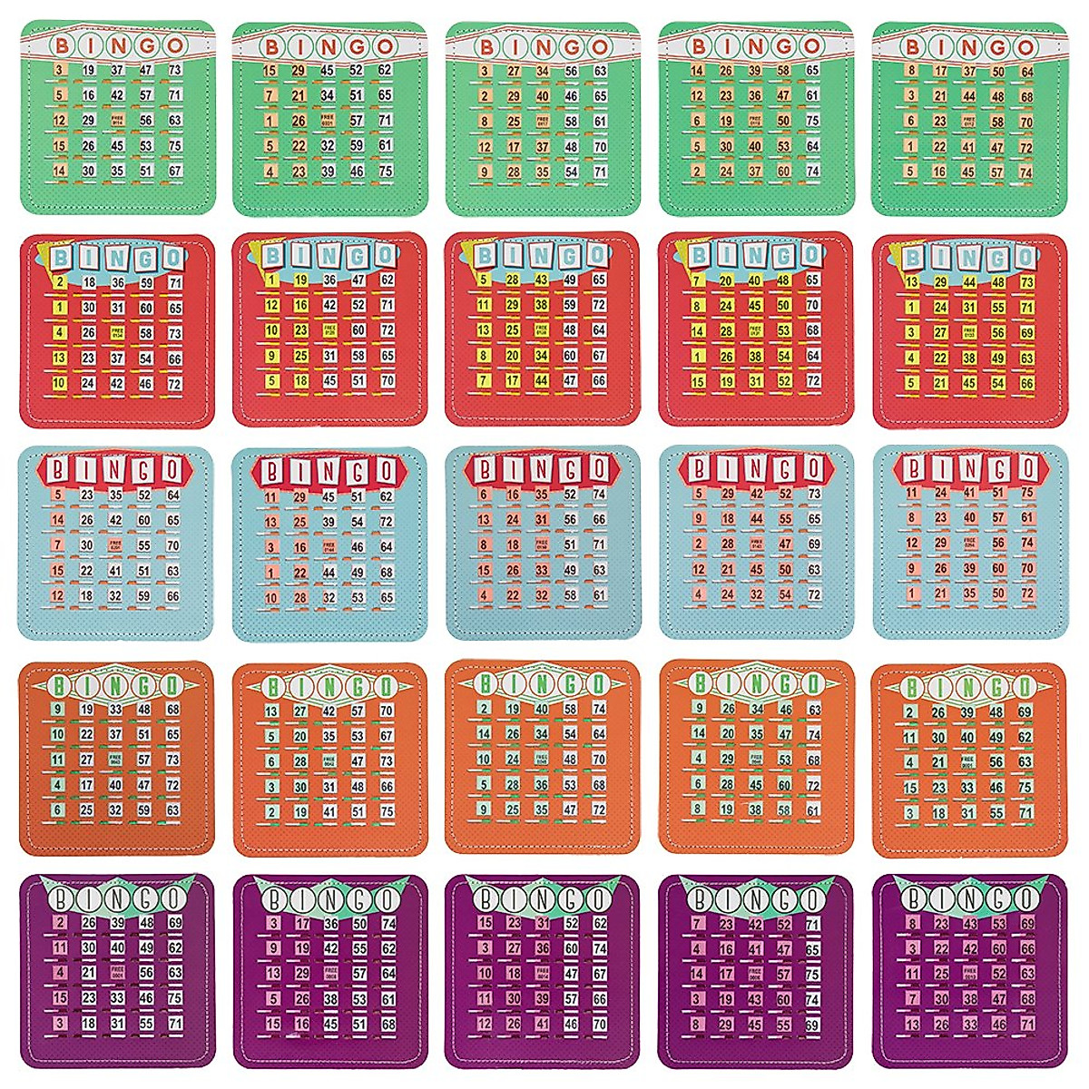 25-Pack EZ Clear 7" Shutter Bingo Cards with Fingertip Quick Clear Shutter Slide - Easy to Read Large Numbers