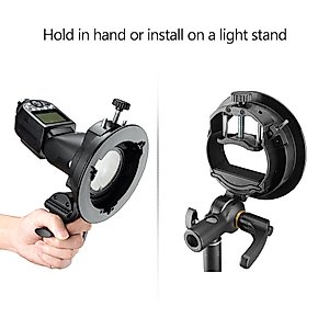 GODOX AD100Pro Studio Flash Light OLED Screen 5800K 1/8000s Sync TTL/Multi/M Flash Built-in 2.4G Wilreless X System 5 Groups 32 Channels with Rechargeable 2600mAh Battery with Godox S2 Flash Bracket