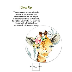 Safari Nursery Girl - Safari Animal Pictures Wall Art - Baby Room Animal Prints - Jungle Babies Wall Decor - Little Girls Room Wall Decor - 8x10 - UNFRAMED (Safari Girls 6)