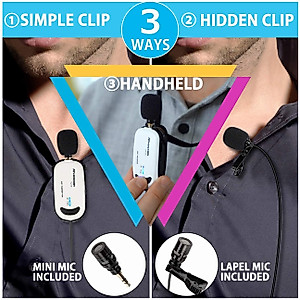 Alvoxcon Wireless lavalier Microphone for iPhone & Computer USB Lapel Mic System for Android, PC, Laptop, Speaker, Podcasting, Vlog, YouTube, Conference, Vocal Recording, Gaming (with Monitor Jack)