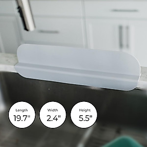 Dreamroo Silicone Sink Splash Guard and Edge Protector - suction cup base for kitchen, bathroom and island sinks (Light Gray)