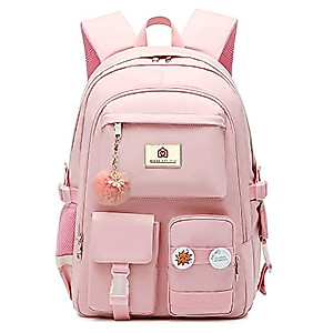 HIDDS Laptop Backpacks 15.6 Inch School Bag College Backpack Anti Theft Travel Daypack Large Bookbags for Teens Girls Women Students (Pink)