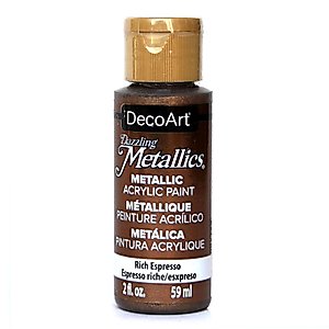 DecoArt Dazzling Metallics 2-Ounce Rich Espresso Acrylic Paint ,Brown