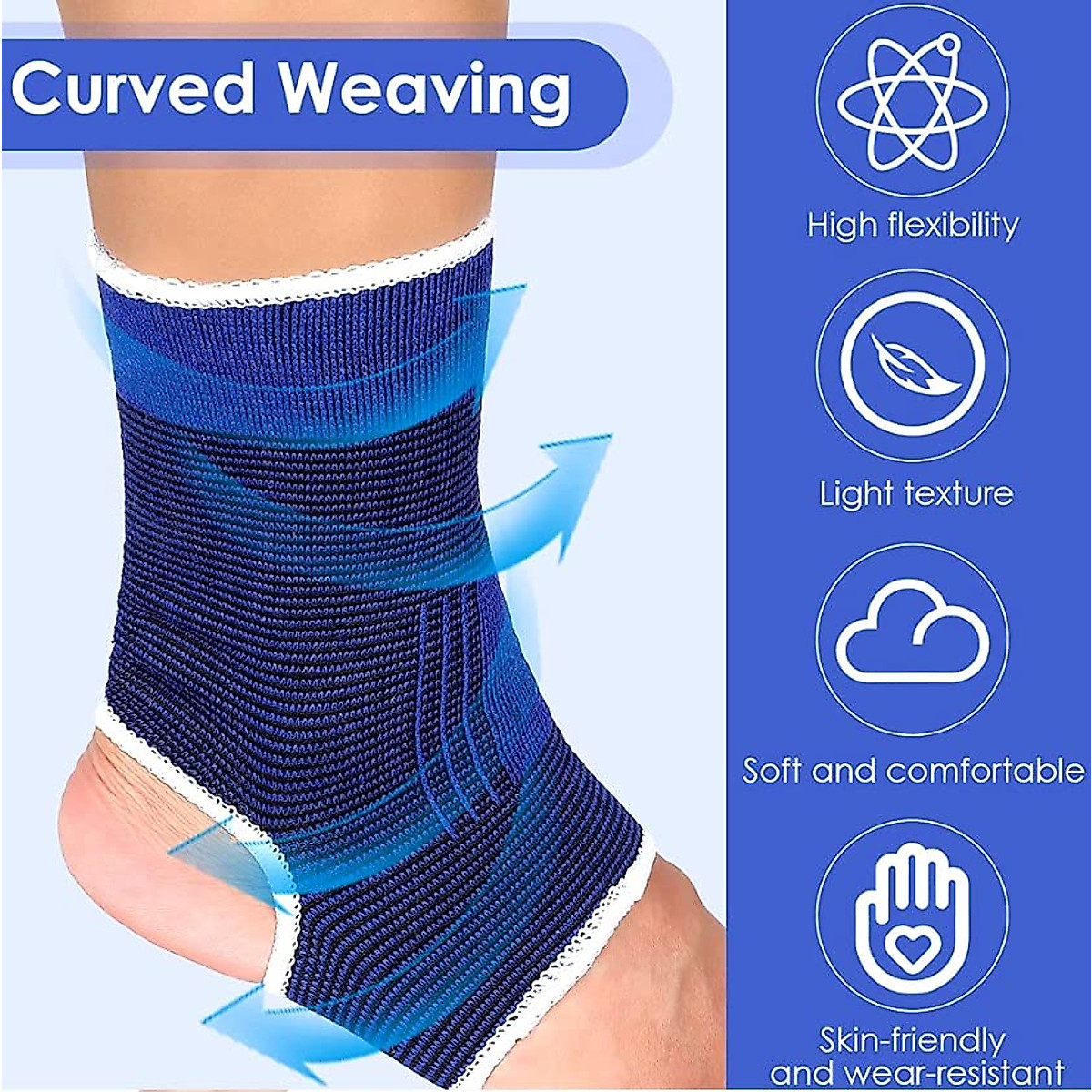LUXXII (2 Count Elastic Ankle Brace Support Compression Wrap Movement Protection Ankle Sport Fitness Guard Band