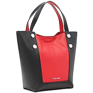 Calvin Klein Quinn North/South Mini Tote Crossbody, Poppy/Black