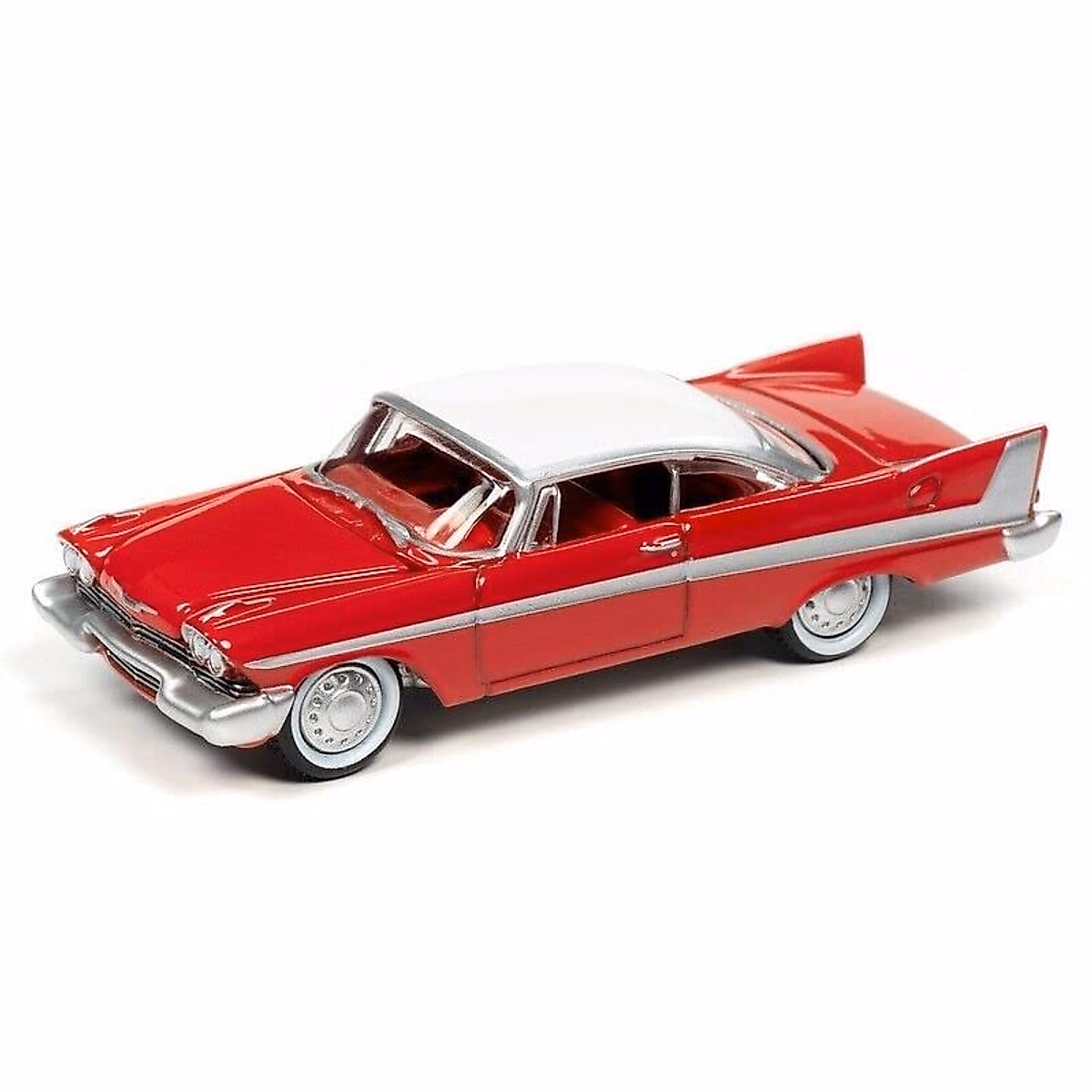 1958 Plymouth Fury Red with White Top (Daytime Version) Christine (1983) Movie 1/64 Diecast Model Car by Johnny Lightning JLPC001-JLSP095