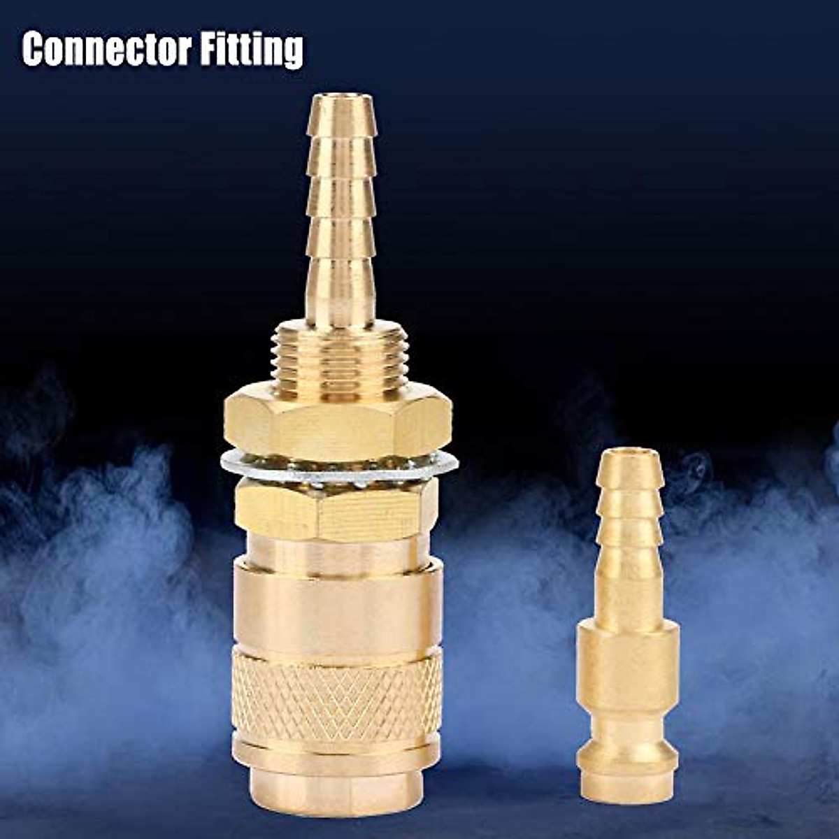 Hilitand M6 Quick Connector Set Quick Water Cooled Gas Adapter Fitting Hose for MIG TIG Welder Torch Fitting for Welding Torch (Gold)