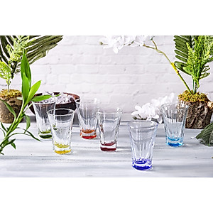 DESTALYA Shot Glasses 3.38 fl oz, Clear Heavy Base Shot Glass Set of 6, Shot Glass for Tequila Whiskey Liqueurs Vodka and Espresso, Small Shot Glass Set for Wedding Party (Berkay Glass Set)