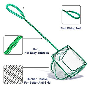 2 Pack Aquarium Fish Nets, DSSPORT 4 Inch Small Mesh Fish Catch Nets with Plastic Handle Green (Pine Green)