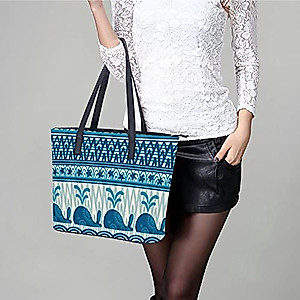 Womens Handbag Whales Leather Tote Bag Top Handle Satchel Bags For Lady