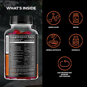 Wild Willies Beard Growth Gummies Supplement Grow Fuller & Thicker Beard, Formulated with Biositol Complex & 19 Hair Grooming Nutrients & Vitamins - 60 Gummies, Berry Blast Flavor