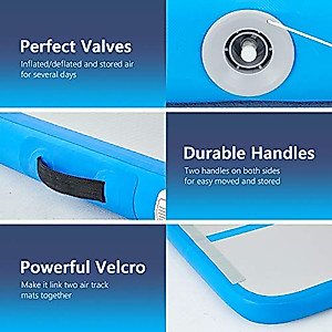 AECOJOY Air Gymnastics Mat Tumbling Mat 13ft Gymnastics Training Mat 4” Thickness Inflatable Tracks for Tumbling, Home Use, Training, Gym, Water (13ft*3.3ft*4in,Blue)