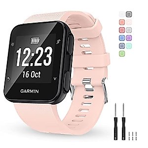 BaayCerrie for Garmin Forerunner 35 Watch Band Replacement, Soft Silicone Strap Wristband Compatible with Forerunner 35 Smartwatch (Pink)