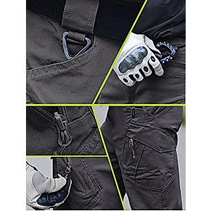 LABEYZON Men's Outdoor Work Military Tactical Pants Lightweight Rip-Stop Casual Hiking Cargo Pants Men (Dark Gray, 38W x 30L)