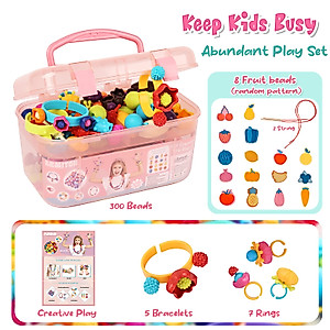 BEMITON Ideal Birthday Gift for Girls Aged 3 4 5 6 7 - Pop Beads Jewelry Making Kit, Arts and Crafts Toys for 3-7 Year Old Kids, DIY Set for Creative Play