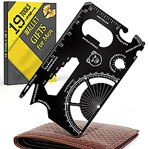 Christmas Stocking Stuffers Gifts for Men - 19 Tool In 1 Wallet Credit Card Multitool Women Gifts, EDC Multitool Gadget Pocket Card Tool Fathers Day Birthday Gift Idea for Husbands Boyfriends Dad