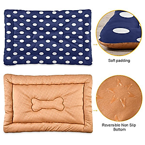 YETTASBIN Polka Dot Crate Pet Bed, Portable Washable Dog Cat Mat, Soft Comfortable Pet Mattress with Non-Slip Bottom for Dogs Cats Sleeping, 36 x 24 Inch