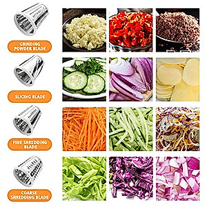 Slicer/Shredder Attachments for KitchenAid Stand Mixers, Food Slicers Cheese Grater Attachment, Salad Maker Accessory Vegetable Chopper with 4 Blades Dishwasher Safe