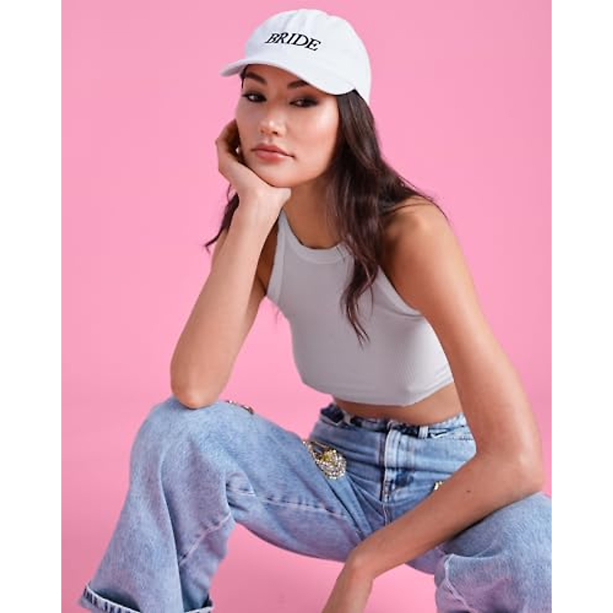 xo, Fetti Bride Baseball Hat Bachelorette Party Decorations White | Bride to Be Gift, Engagement Party Supplies, Cool Bride