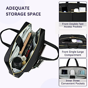 Ferkurn Laptop Bag Case 17 17.3 Inch Women Men Computer Bag for HP Envy Pavilion Omen/LG Gram/MSI/Dell XPS/Thinkpad/ASUS TUF Vivobook/Acer, Shoulder Strap Carrying Briefcase Messenger Bag, Black