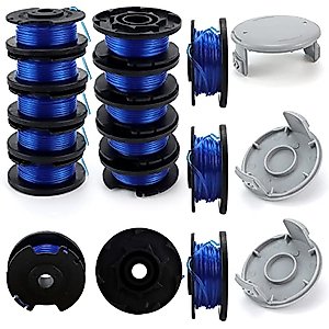 0.065 Line Spool for Ryobi Weed Wacker (18V 20V 40V) - Trimmer String Line Set Includes 15PCS AC14RL3A Replacement Weed Eater String & 3 Spool Caps AC14HCA