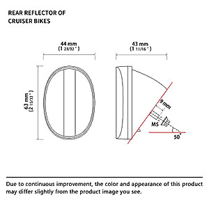 MFC PRO Red Oval Rear Bicycle Mudguard Fender Cycling Safety Warning Reflectors for Cruiser Bikes (Red)