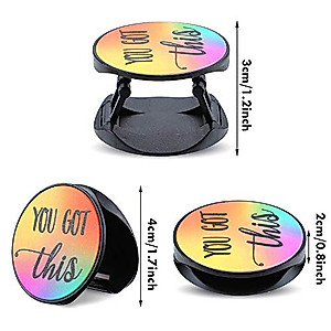 6 Pieces Foldable Expanding Stand Holder Inspirational Quote Phone Grip Socket Holder Finger Stand Holder Kickstand Grip for Smartphone and Tablets