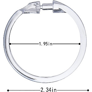 Kutesna 24 PCS Clear Plastic Shower Curtain Rings, Easy Snap Closure Shower Curtain