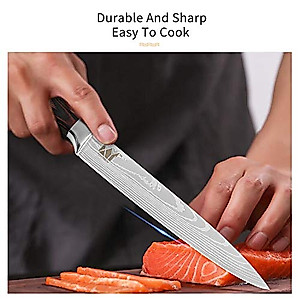 XYJ Stainless Steel Kitchen Knives Set 8 Piece Chef Knife Set with Carry Case Bag & Sheath Well Balance Ergonomic Handle